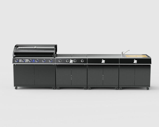 Buy Beefmaster Premium 6 Burner Outdoor Kitchen with Range, Sink ...