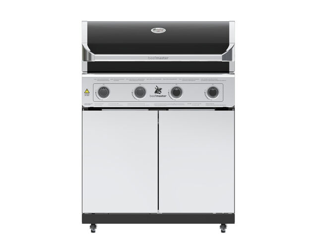 Buy Beefmaster Classic 4 Burner BBQ on Deluxe Cart at Barbeques Galore.