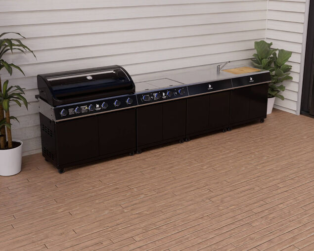 Buy Beefmaster Premium 6 Burner Outdoor Kitchen with Range, Sink ...