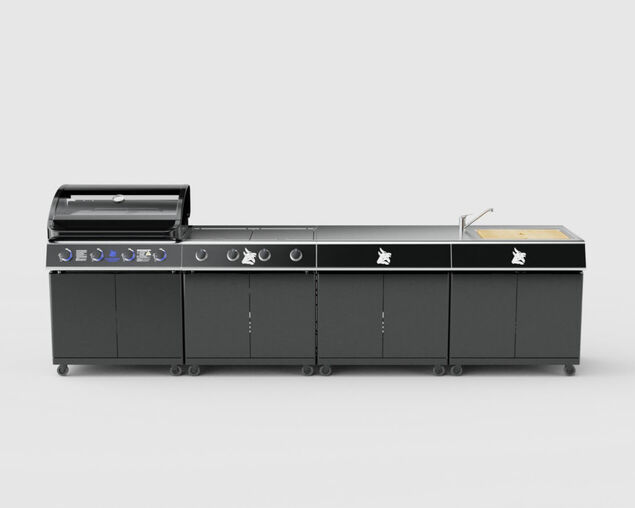 Buy Beefmaster Premium 4 Burner Outdoor Kitchen with Range, Sink ...