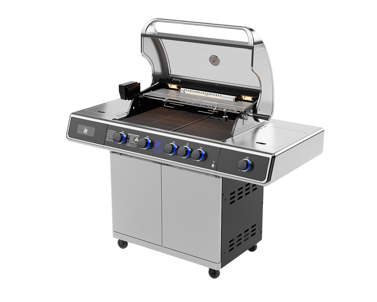 Buy Beefmaster Deluxe T-Series 4 Burner BBQ on Deluxe Cart with Cast ...