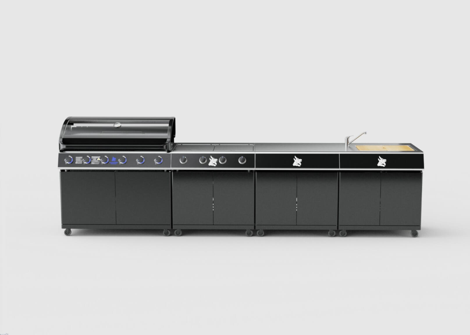 Buy Beefmaster Premium 6 Burner Outdoor Kitchen with Range, Sink ...