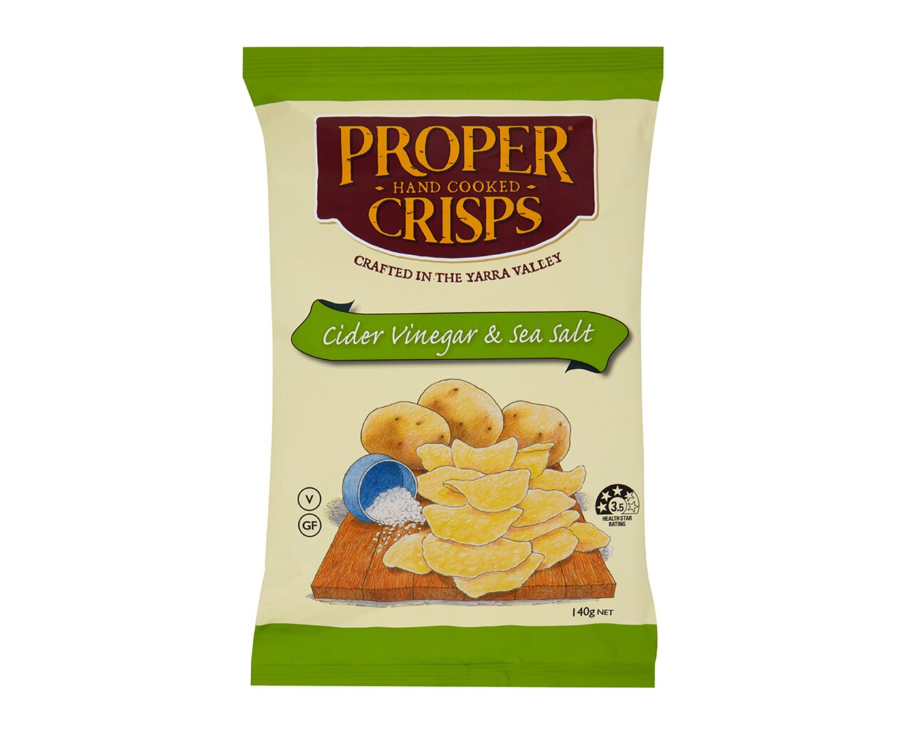 Buy Proper Crisps Cider Vinegar 140G at Barbeques Galore.