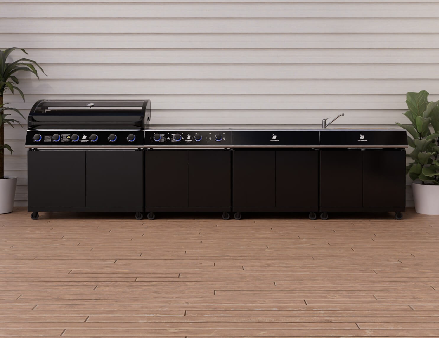Buy Beefmaster Premium 6 Burner Outdoor Kitchen with Range, Sink ...