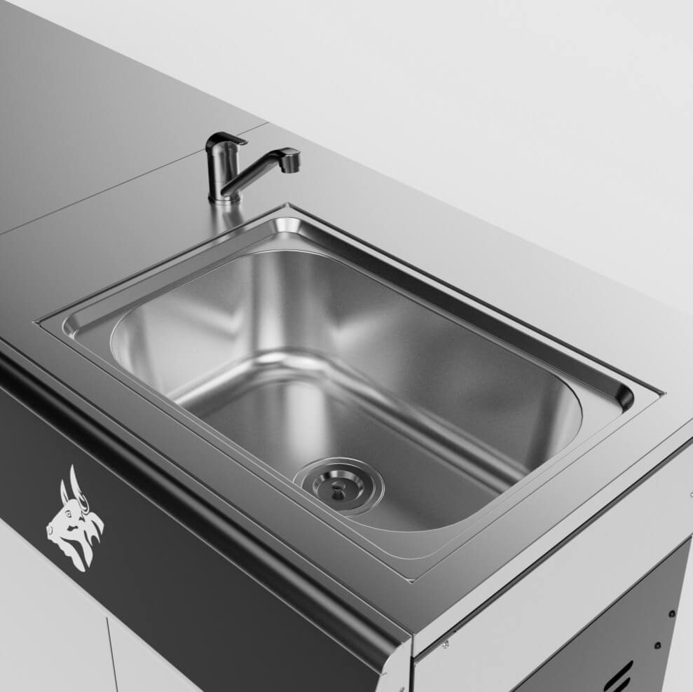 Buy Beefmaster Deluxe 6 Burner Outdoor Kitchen with Range, Sink & Bench ...
