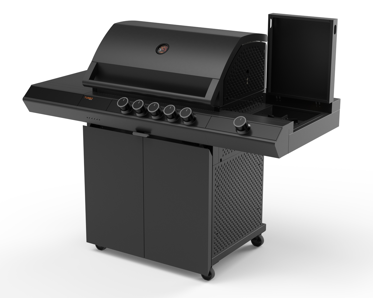 Buy Ziegler & Brown Turbo Classic 5 Burner BBQ on Cart with Side Burner ...
