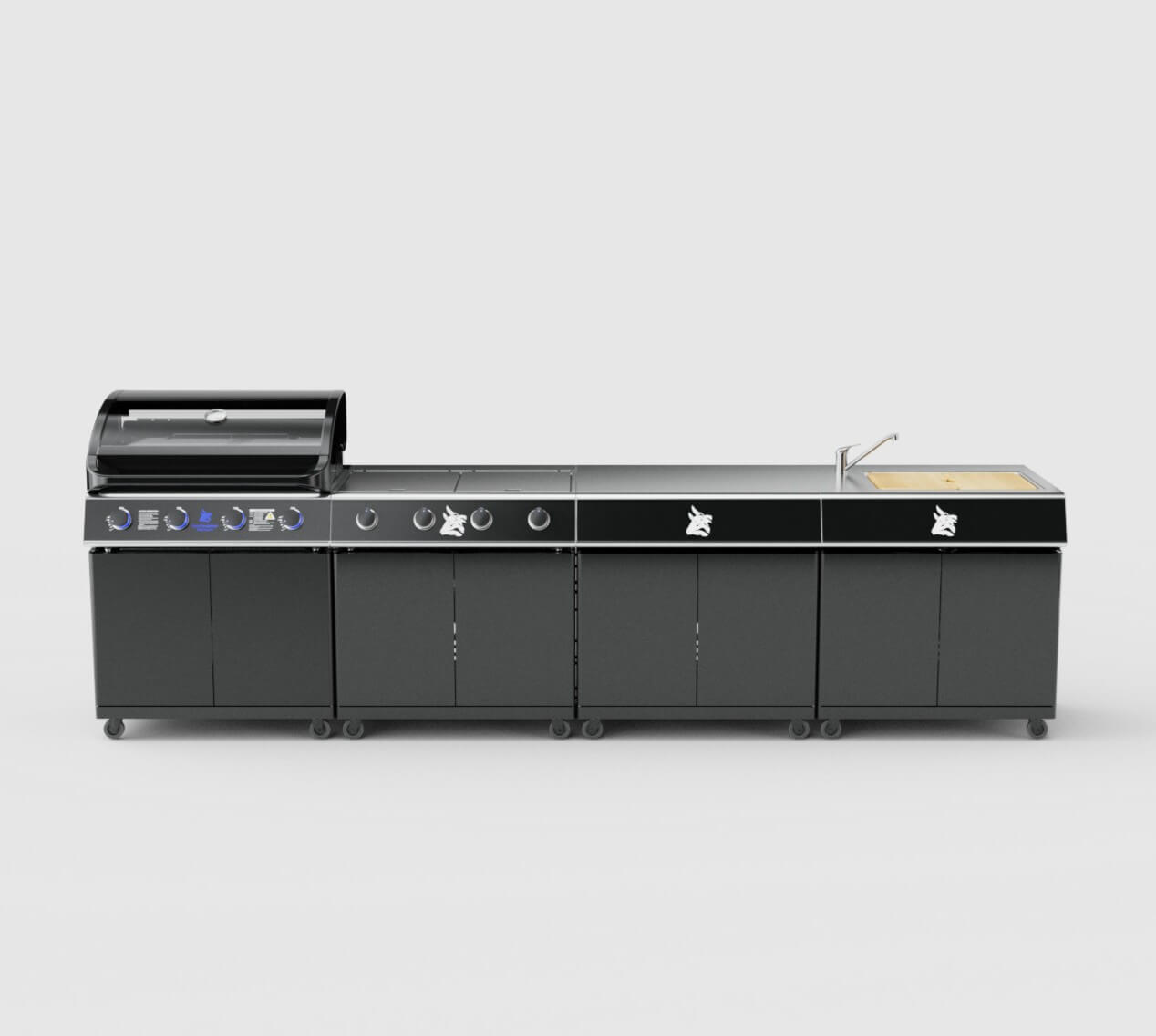 Buy Beefmaster Premium 4 Burner Outdoor Kitchen with Range, Sink ...