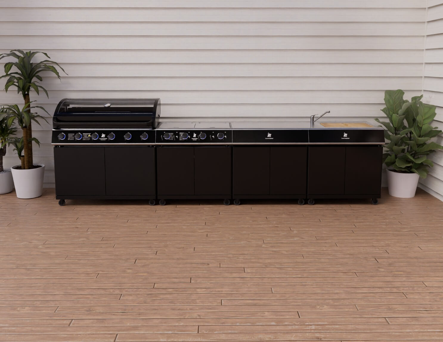 Buy Beefmaster Premium 6 Burner Outdoor Kitchen with Range, Sink ...