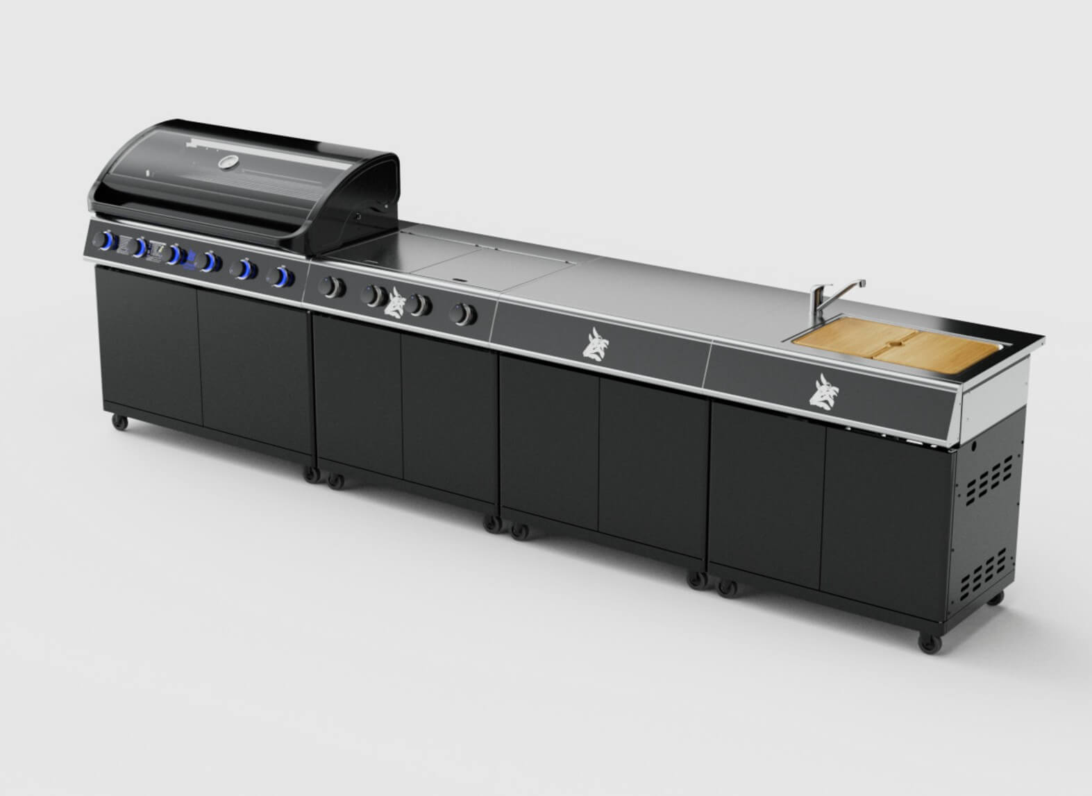 Buy Beefmaster Premium 6 Burner Outdoor Kitchen with Range, Sink ...